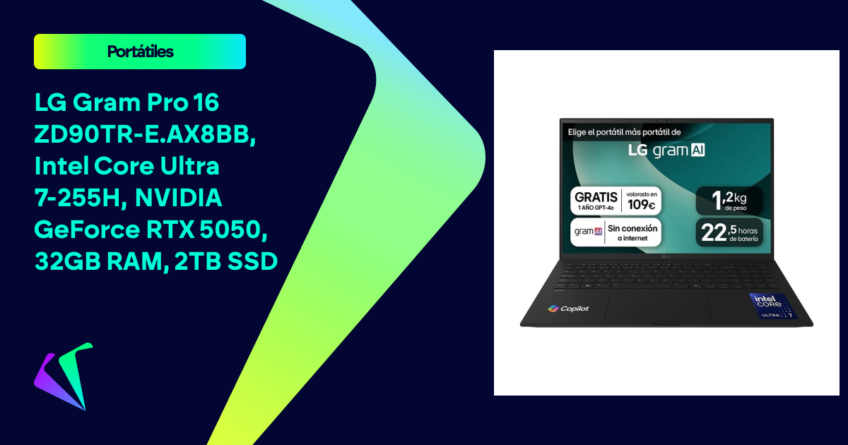 LG Gram Pro 16 ZD90TR-E.AX8BB, Intel Core Ultra 7-255H, NVIDIA GeForce ...